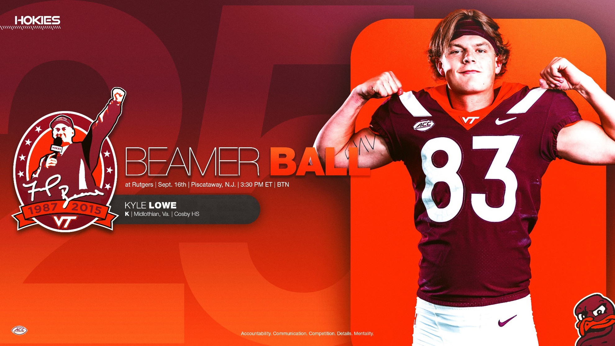 Lowe to wear No. 25 vs. Rutgers - Virginia Tech Athletics