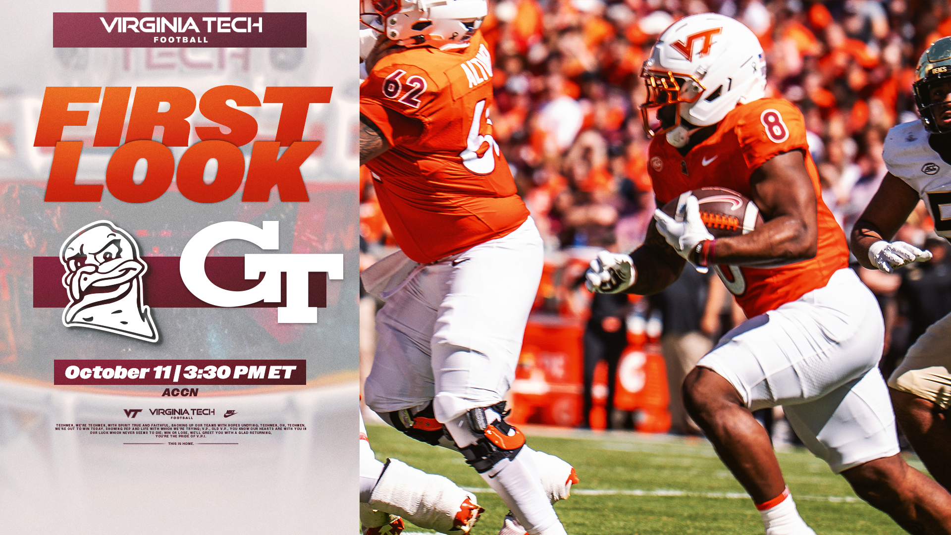 First Look: Virginia Tech vs. No. 13 Georgia Tech - Virginia Tech Athletics