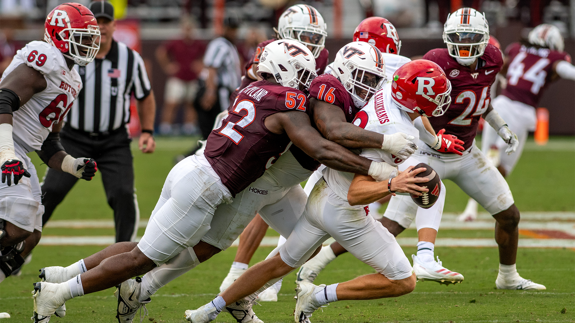 Powell-Ryland and Peebles back-to-back Sacks - Virginia Tech Athletics