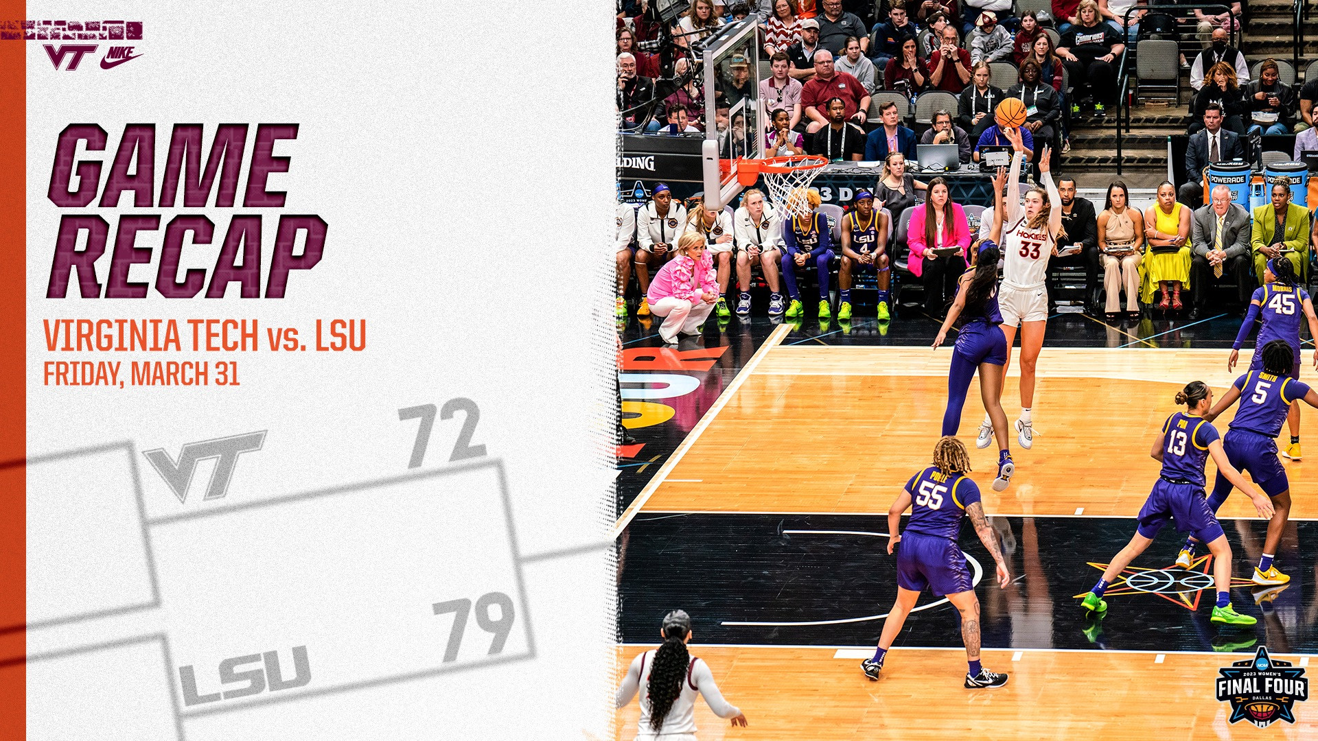 Virginia Tech falls to LSU 79-72 in national semifinal - Virginia Tech ...