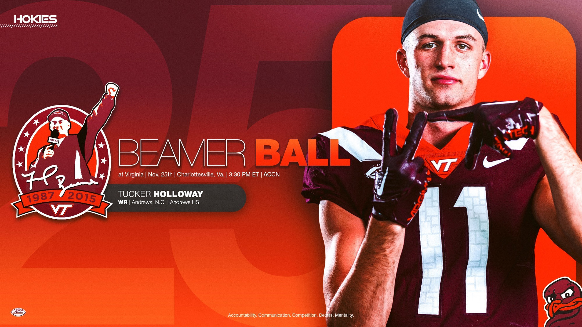 Holloway to wear No. 25 at Virginia - Virginia Tech Athletics