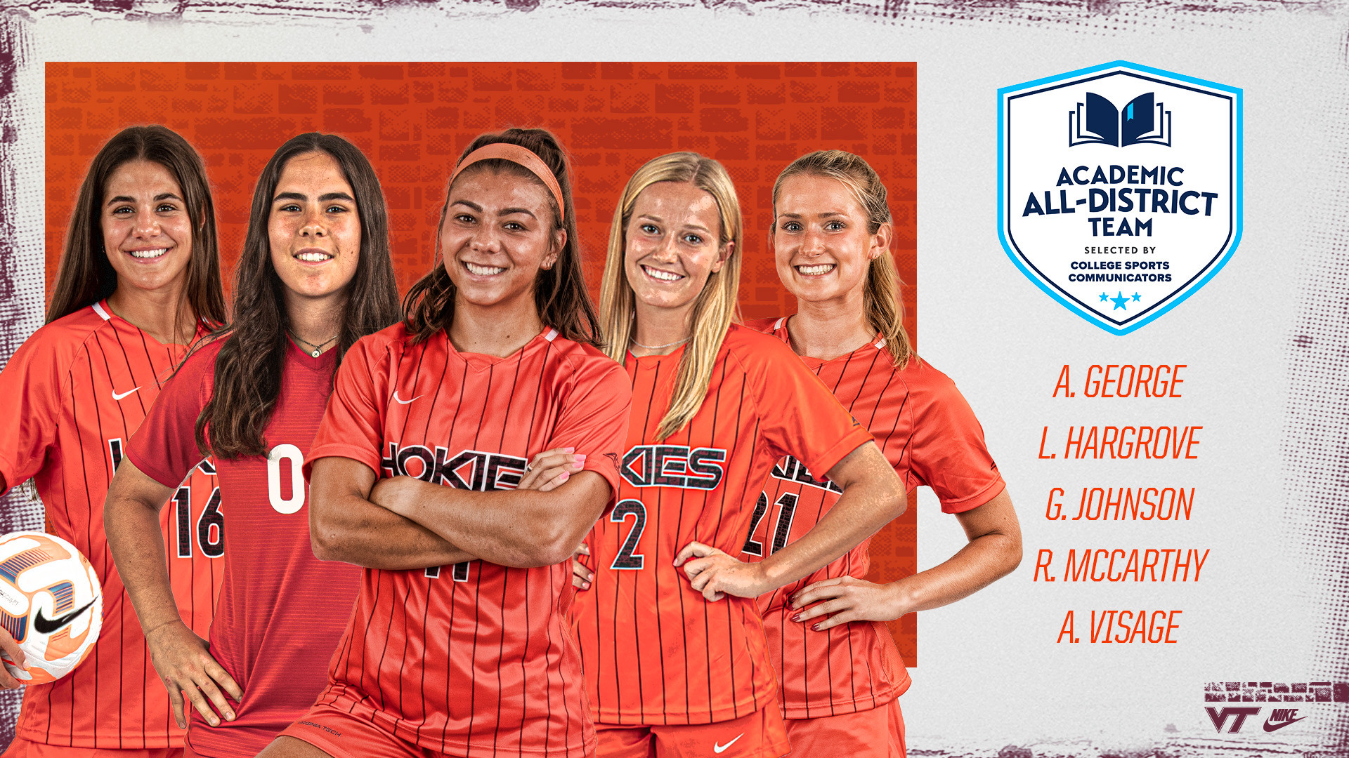 Tech places five on College Sports Communicators Academic All-District ...