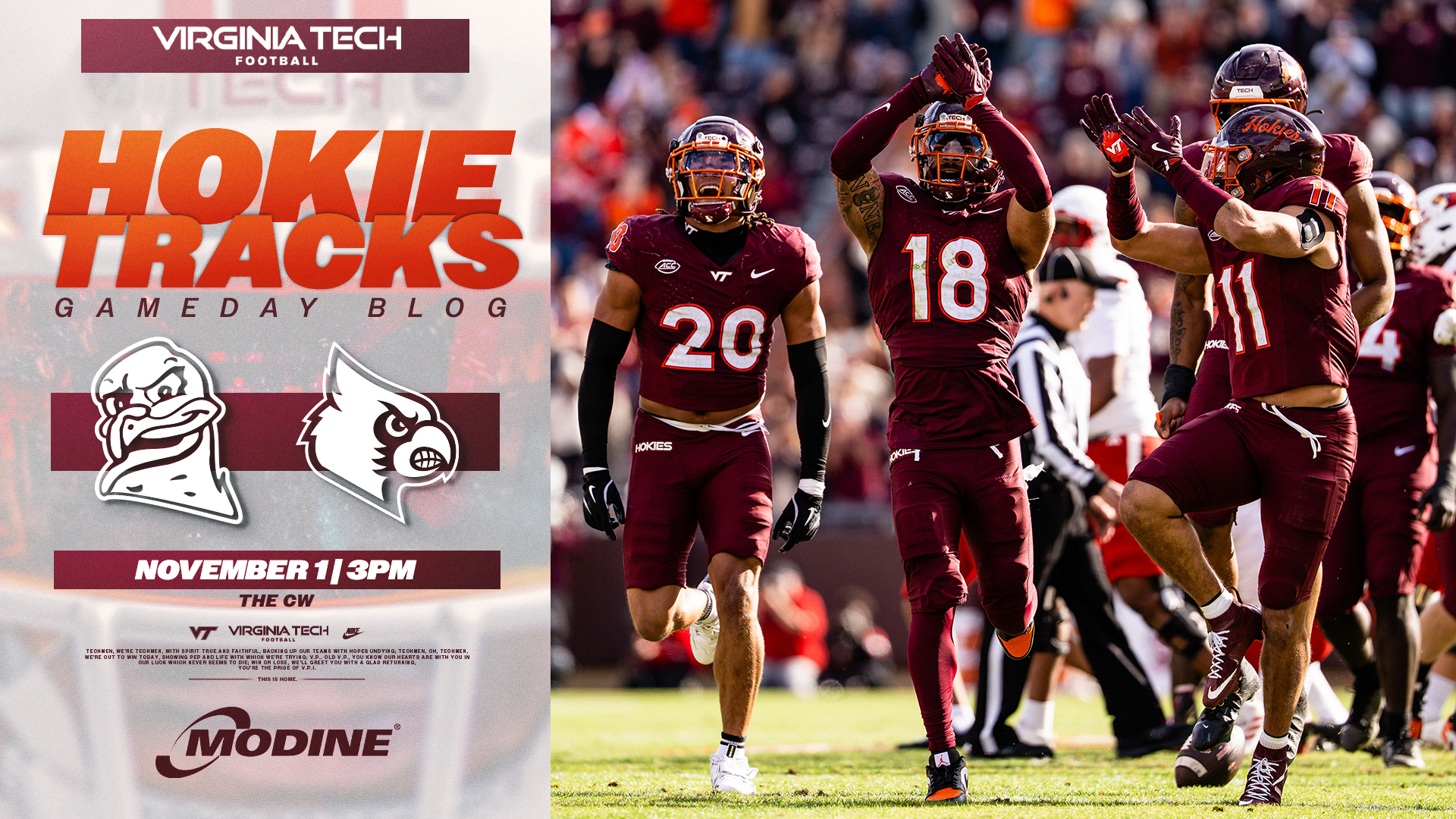 Hokie Tracks: Gameday Blog vs. No. 16 Louisville - Virginia Tech Athletics