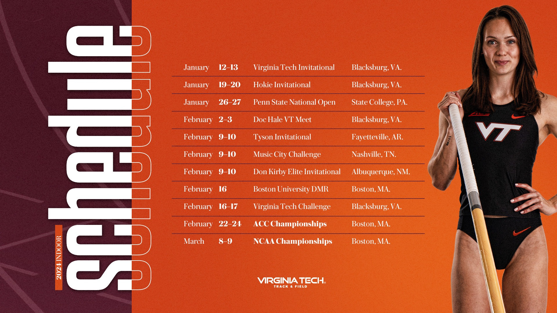 Virginia Tech Releases 2024 Indoor Track and Field Schedule - Virginia ...