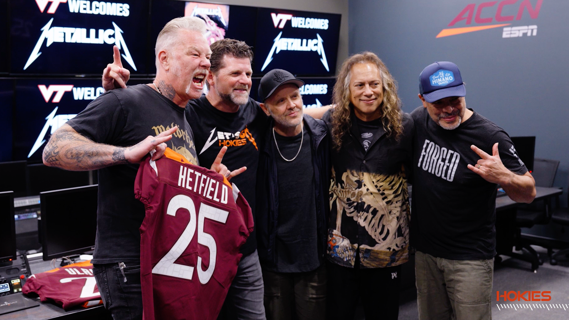 Metallica receives custom VT football jerseys - Virginia Tech Athletics