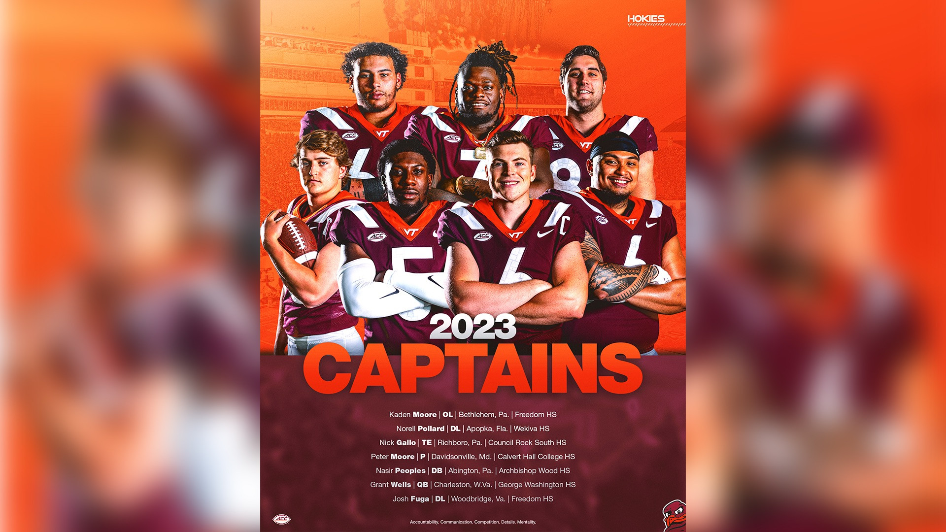 Pry announces captains for 2023 season - Virginia Tech Athletics